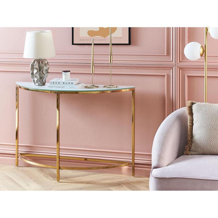 Marble Console Table with Sleek Metal Frame Decor Mantra